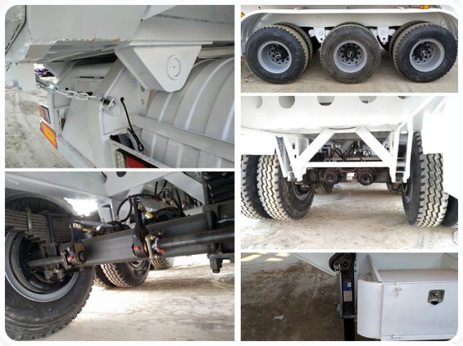 40 50 60 Tons Small 2 Axle 3 Axle Mini Dump Trailer Hydraulic Hoist
