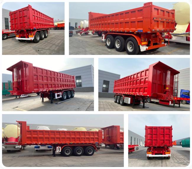 End Side Rear 3 Axles 30-80tons Tipper Dump Trailer