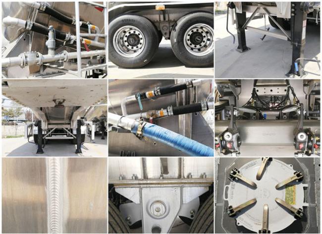 Three-Axle 38m3 Cement Tanker Semi Trailer