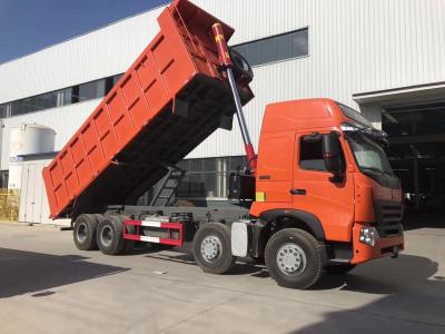 China 371 pk Sinotruck 40 ton 12 banden HOWO dumper truck met achteruitkijkcamera en blauwe kleur Te koop