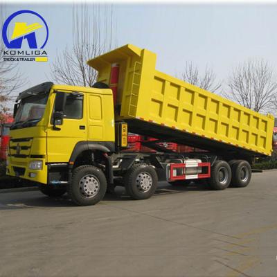 China Sinotruk HOWO 12 Wielen 8X4 Dump Truck Tipper Truck met 1200r20 Radiale banden Euro 2 Te koop