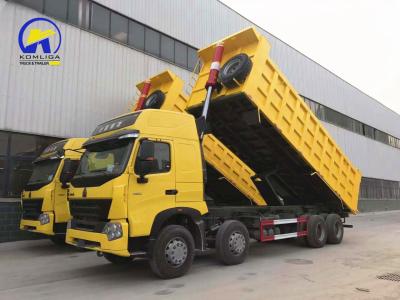 中国 12ホイール 8X4 HOWO フロントアクセル 9トンの荷重容量と使用されたダンプ/ティッパートラック 販売のため