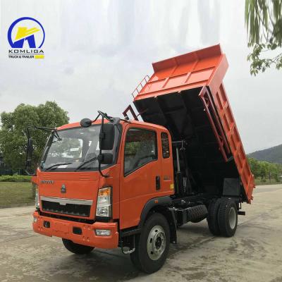 China Gebruikte Sinotruk HOWO 4X2 6wheel Mini Light Dump Tipper Truck met handgeschakelde versnellingsbak Te koop