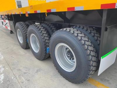 China 20FT 40FT 3 Axle Flatbed Semi Trailers with Jost King Pin and ISO9001 Certification for sale