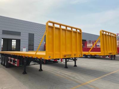China 20FT 40FT 3 Axle Flatbed Semi Trailers with Jost King Pin and ISO9001 Certification for sale