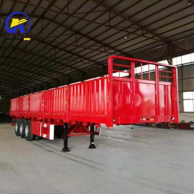 China Zijdekant aanhangwagen Semi-trailer Cargo-trailer met LED-licht en staalmateriaal Te koop
