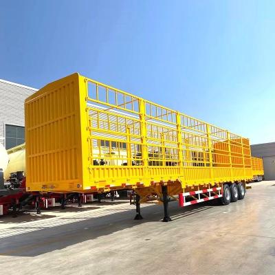 China Optional Twist Locks Heavy Duty 60-80tons Van Box Fence Cargo Semi Trailer 13m 14m 15m for sale