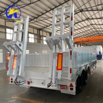 China Gooseneck Horse Trailer Excavator Transporter Lowbed Trailer with Side Wall and Rim 8.5-20 for sale