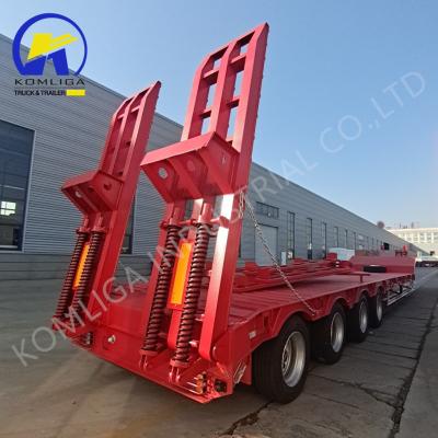 China 4 mm platform meerastig laagbed half-trailer 60 80 100 ton voor zwaar vervoer Te koop