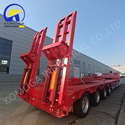 Cina 80 tonnellate di carico utile, autocarro a letto basso, rimorchio 2 caricatori di pneumatici di ricambio per soluzioni su misura in vendita