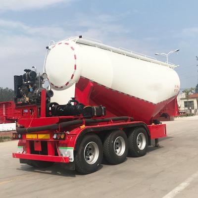China Zelfdumping cementtank aanhangwagen met loscompressor en Weichai 4102 motor Te koop
