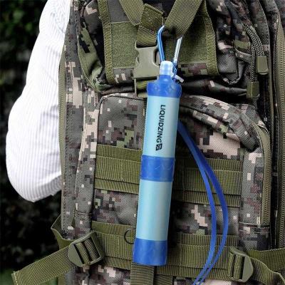 Cina La paglia uF del filtrante di acqua filtra la paglia portatile smontabile Backpacking di filtrazione dell'ingranaggio del depuratore di acqua da 0,01 micron 3Stage in vendita