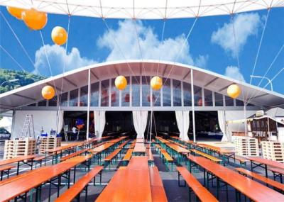 China 20x30m white arcum pvc fabric high peak tent roof top polygonal tent for 500 people for sale