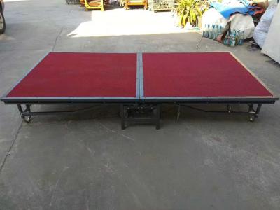 China Red cloth1.22mx1.83m  red color folding Stage Outdoor r Performance Aluminum Stage Adjustable Height Used Stage For Sale for sale