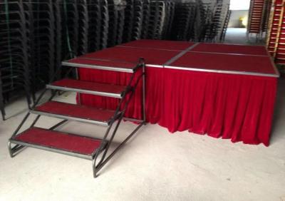 China 1.22mx1.22m  red color folding Stage Outdoor r Performance Aluminum Stage Adjustable Height Used Stage For Sale for sale