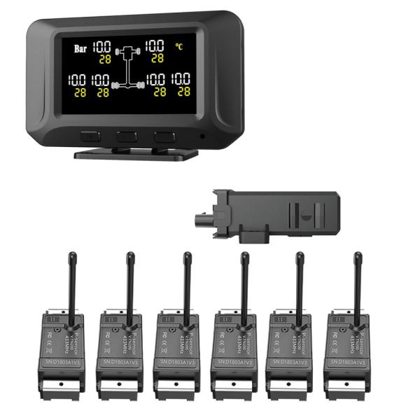 Quality IP67 Commercial Vehicle Tire Pressure Monitoring System For 6 Tires Truck Trailer for sale