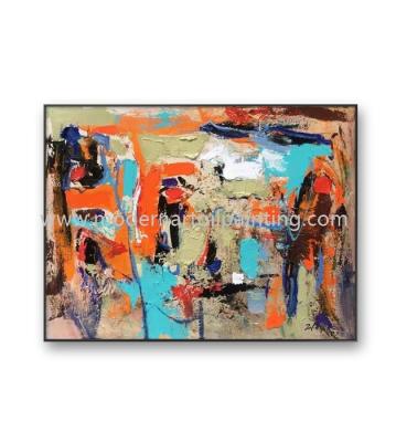 China Brushstroke Abstract Art Canvas Paintings 48 X 72in With Thick Texture for sale