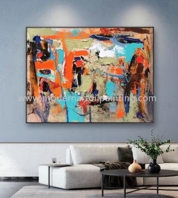 China Brushstroke Abstract Art Canvas Paintings 48 X 72in With Thick Texture for sale