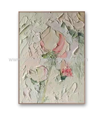China Pinturas textured modernas da flor pintados à mão na lona da qualidade para a decoração interior da parede branca. à venda