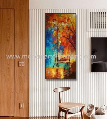 중국 Street Light Palette Knife Oil Paintings Handpainted On Linen Canvas For Decoration 판매용