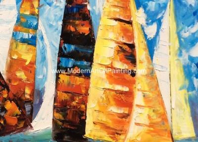 Cina Pittura a olio astratta della nave di navigazione tramite il mestichino/la pittura a olio spessa dipinta a mano in vendita