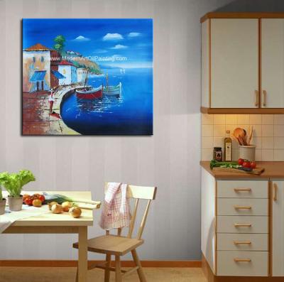 中国 パレット ナイフによってハンドメイド組み立てられた海景の内陸の油絵のキャンバス 販売のため