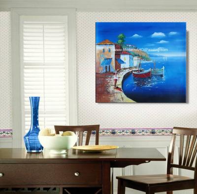 中国 パレット ナイフによってハンドメイド組み立てられた海景の内陸の油絵のキャンバス 販売のため