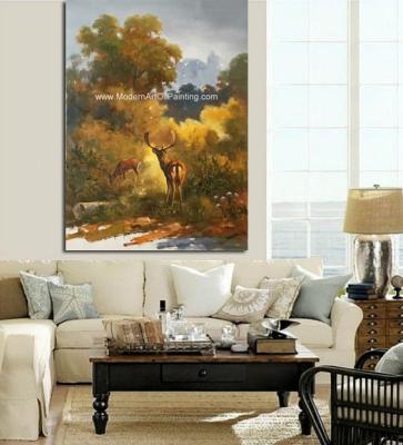 Cina La pittura a olio animale del classico della tela, due cervi ha incorniciato l'arte 24