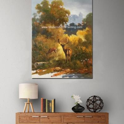 Cina La pittura a olio animale del classico della tela, due cervi ha incorniciato l'arte 24