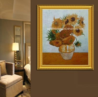 Cina Capolavoro dipinto a mano di Van Gogh Sunflower Painting Reproduction di impressionismo su tela in vendita