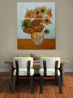 Cina Capolavoro dipinto a mano di Van Gogh Sunflower Painting Reproduction di impressionismo su tela in vendita