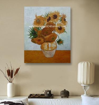 Cina Capolavoro dipinto a mano di Van Gogh Sunflower Painting Reproduction di impressionismo su tela in vendita