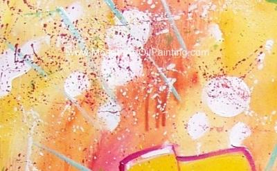 China Flower Framed Abstract Oil Painting  Handmade By Acrylic On Canvas Custom Size for sale