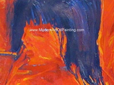 Cina Donna Art Oil Painting moderno, Art Paintings Smoking Woman Saxophone astratto in vendita