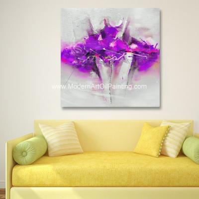 Cina Decorazione bianca della parete di Art Painting Purple Dress For della tela astratta dipinta a mano in vendita