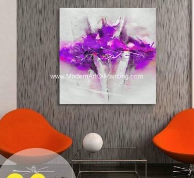 Cina Decorazione bianca della parete di Art Painting Purple Dress For della tela astratta dipinta a mano in vendita