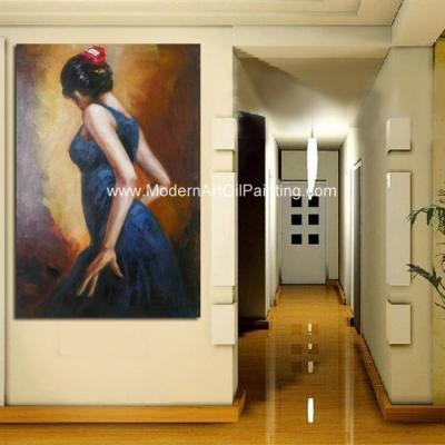 Cina Pittura a olio spagnola dipinta a mano/ballerino di verniciatura femminile Canvas Art di flamenco in vendita