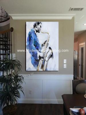 Cina Strumento moderno incorniciato di Art Oil Painting Decorative Saxophone per l'interno domestico in vendita