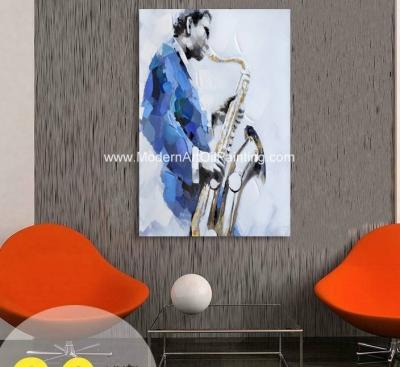Cina Strumento moderno incorniciato di Art Oil Painting Decorative Saxophone per l'interno domestico in vendita