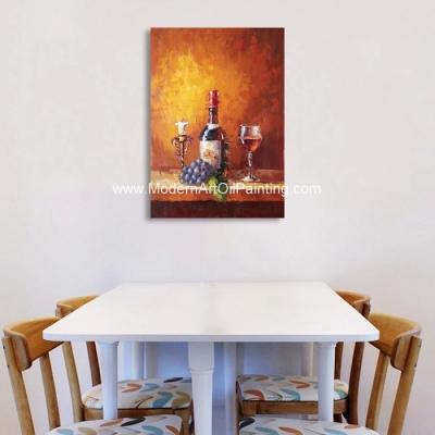 China Small Abstract Still Life palette knife art  Wine Bottle Fruit Customized size Color for sale