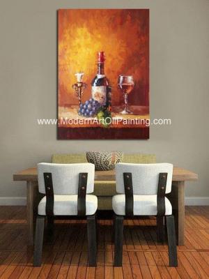 China Small Abstract Still Life palette knife art  Wine Bottle Fruit Customized size Color for sale