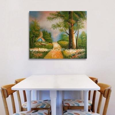 Cina Paesaggio astratto di verniciatura Art Environmental dei cottage del paesaggio verde del mestichino in vendita