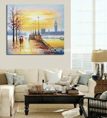 Cina Costruzione acrilica Eco di paesaggio della pittura a olio dipinta a mano di Parigi amichevole per la parete Deco in vendita