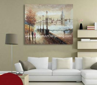 Cina Mestichino di verniciatura impressionista variopinto Jane Style del paesaggio della via di Parigi in vendita