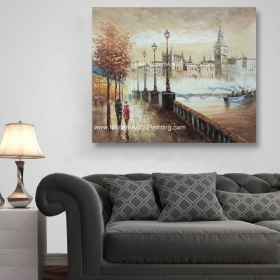 Cina Mestichino di verniciatura impressionista variopinto Jane Style del paesaggio della via di Parigi in vendita