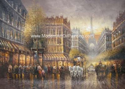 Cina Colore su ordinazione di dimensione dell'olio di Parigi della via di scena della tela della pittura dei regali di manifestazione spessa di promozione in vendita