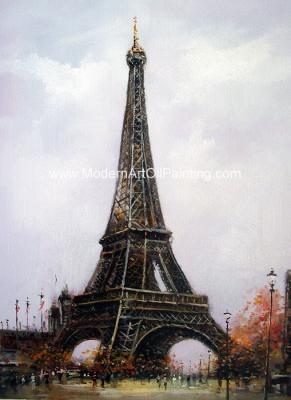 China Impression Style Eiffel Tower Oil Painting On Canvas 50x60 Cm Home Decor for sale