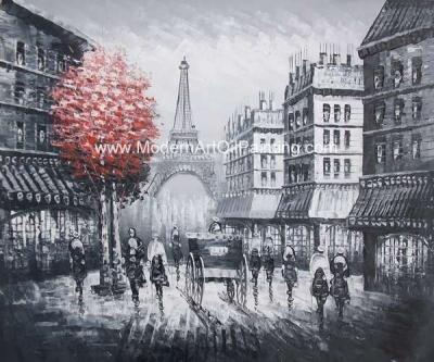 Cina Pittura in bianco e nero, pittura di Parigi del paesaggio del mestichino dell'impressione in vendita