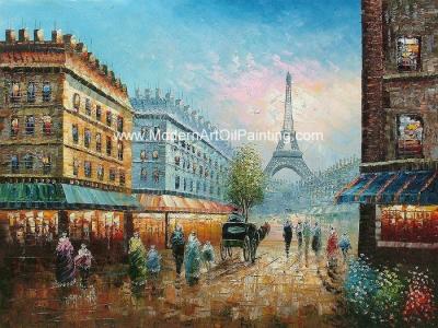 Cina Torre Eiffel moderna Jane Style Maintaining Freshness fatta a mano della pittura a olio di Parigi in vendita