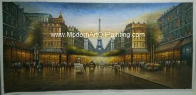 China Paris Street Scene Canvas Painting Customized Size Color For Neo-Classic Style for sale